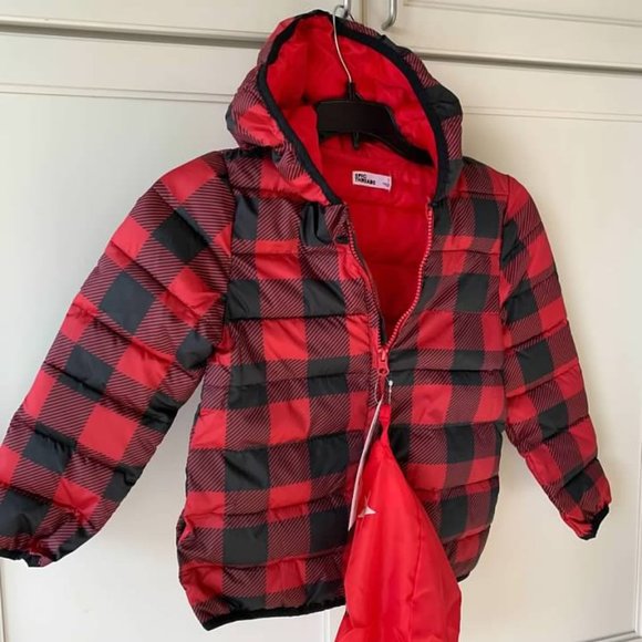 Epic Threads | Jackets & Coats | Kids Epic Threads Red Plaid Puffer ...